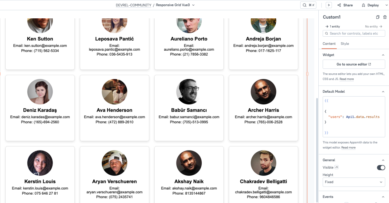 Building a Responsive Grid Widget with Vue3 | Appsmith Community Portal